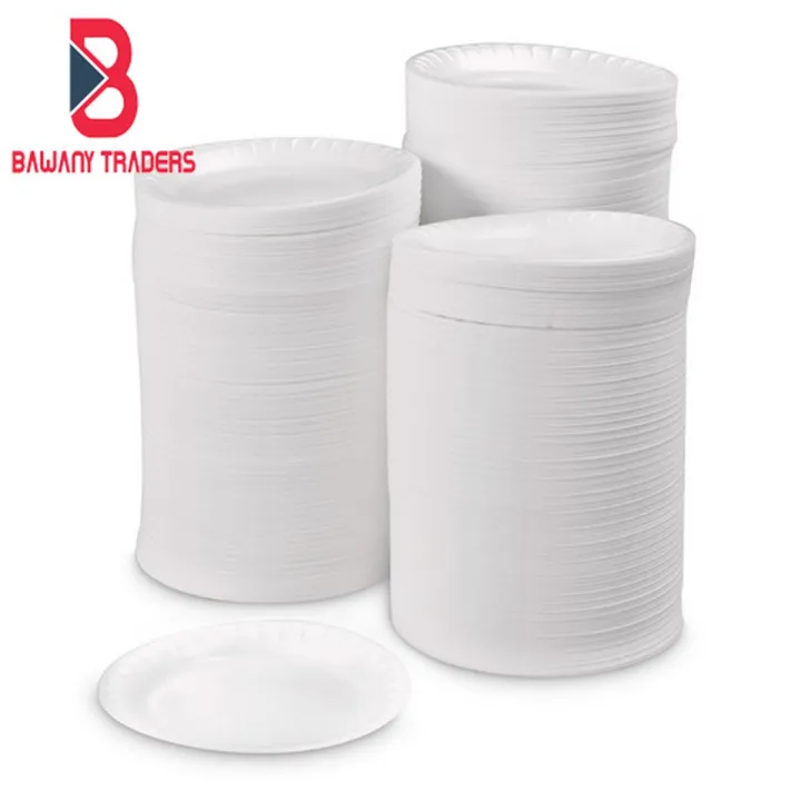 Pack of 50 - Disposable Plates Styrofoam white - Large Size | Daraz.pk