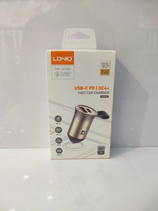 LDNIO C509Q 30W U+C FAST CHARGING CAR CHARGER. | Daraz.pk
