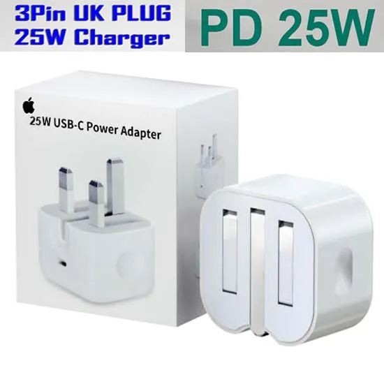 25W USB-C PD Power Adapter Charger 3 Pin (UK Pin) / 25W PD Charger UK ...