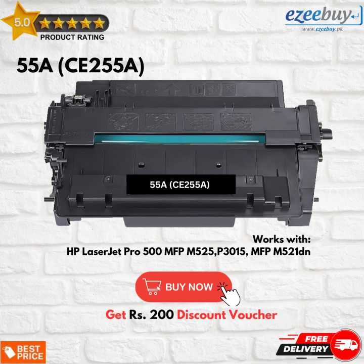 HP 55A CE255A Black LaserJet Toner Cartridge | Daraz.pk