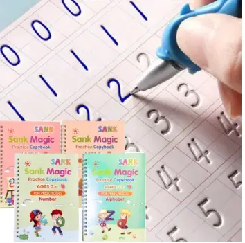Magic Practice Copybook Set 4 Books, Magic Pen & 10 Ink Refills ...