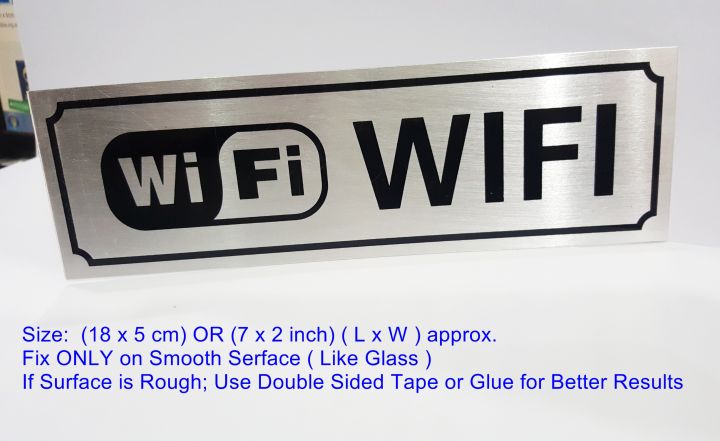 WIFI Plate - Aluminium Sign Plate (Mirror OR Glass Mountable Name Plate ...