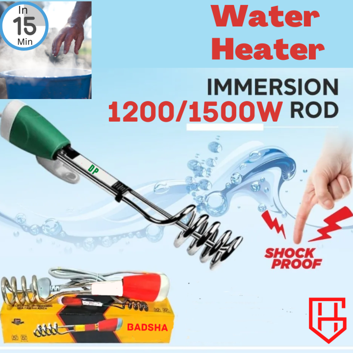 Immersion Water Heater Rod 1200W/1500W Portable Electric Water Heater ...