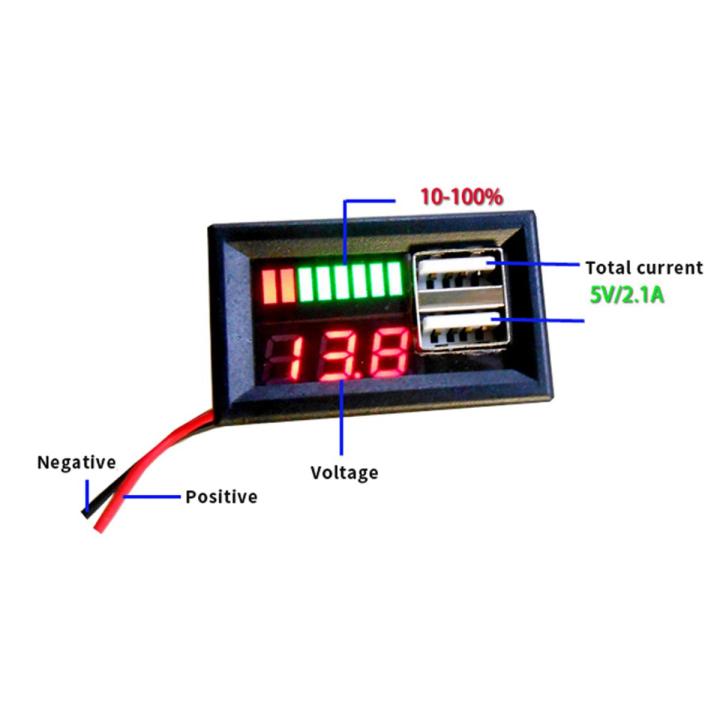 Nax-3c Red Led Digital Display Voltmeter Mini Voltage Meter Volt Tester ...