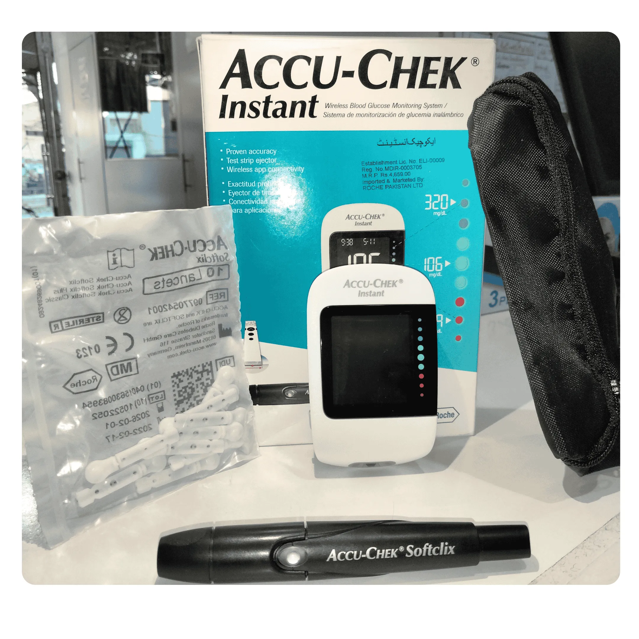 Accu Check Instant Glucometer with pricker life time warrenty SUGAR ...