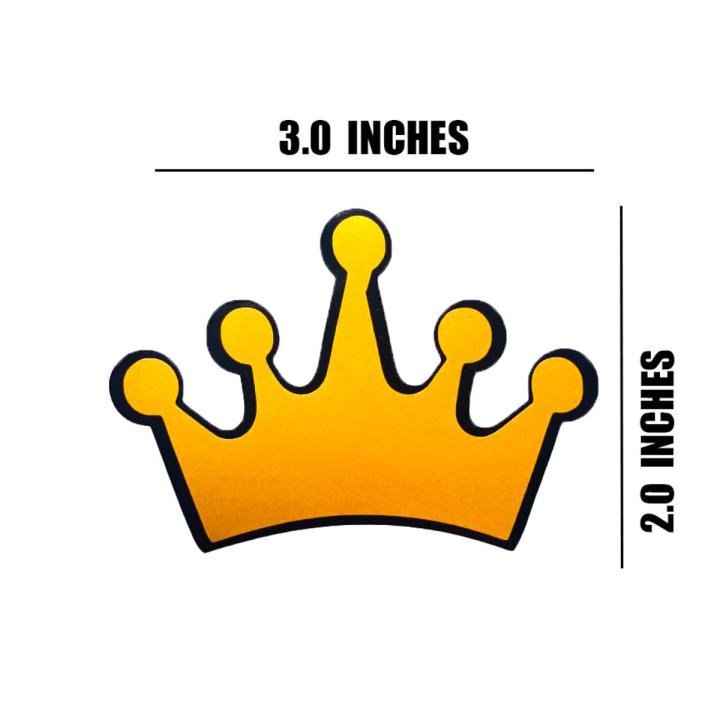 Crown Logo Sticker (Black & Yellow ) Bike Stickers 125 Stickers For ...