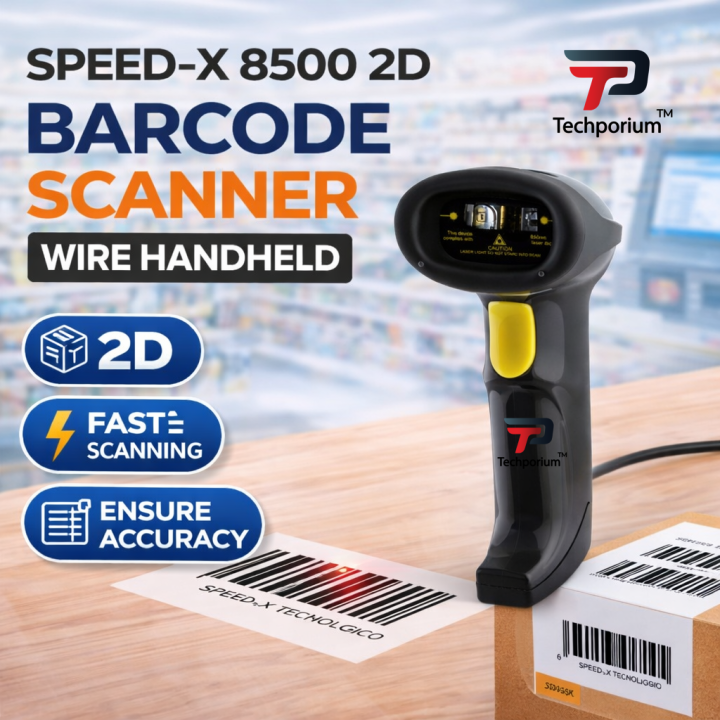 Speed‑X 8500 2D CMOS Handheld Barcode Scanner Without Stand High Speed ...