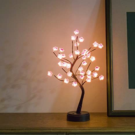 Cherry Blossom Tree Light with Timer - Battery Operated LED Lighted ...