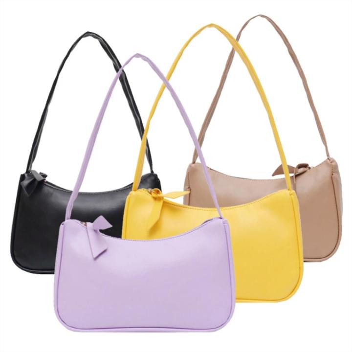Trendy Vintage Solid Color Handbag Women Subaxillary Underarm Bags ...