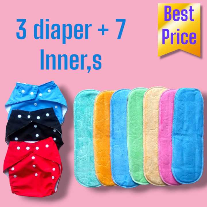Washable Cloth Diapers for (0 m- 1 yr) & (1yr-3yr) with inner | Daraz.pk