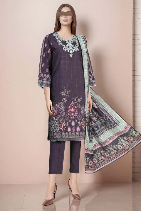 Saya Unstitched 3 Piece Embroideredroidered Cotton Filament 3 Piece ...