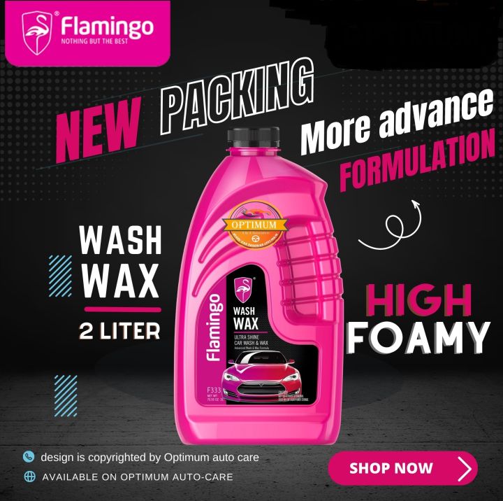 Flamingo Car Wash and Wax Shampoo 2L – Premium Auto Cleaning Solution ...