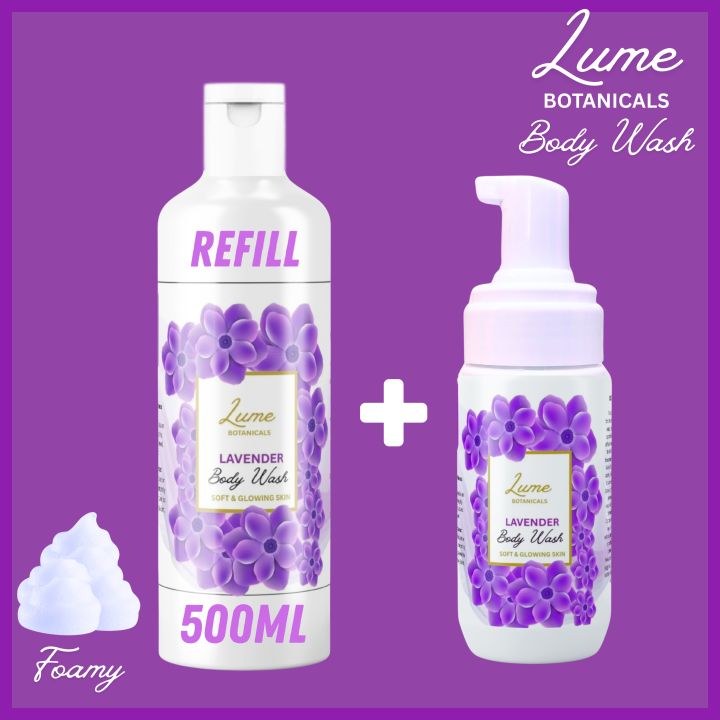Body Wash Foamy LAVENDER with REFILL (500ml) - LUME | Daraz.pk