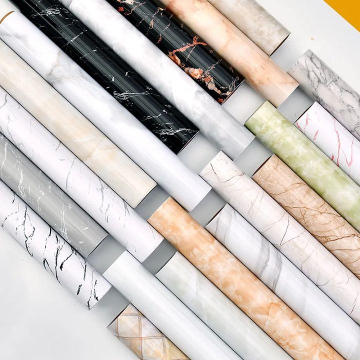 Self Adhesive Marble Design Furniture Stickers PVC Wallpaper Cabinets ...