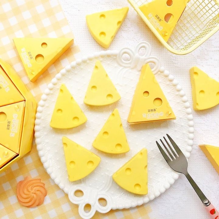 Kawaii Cheese Slice Shaped Eraser | Fun Stationery for School, Office ...