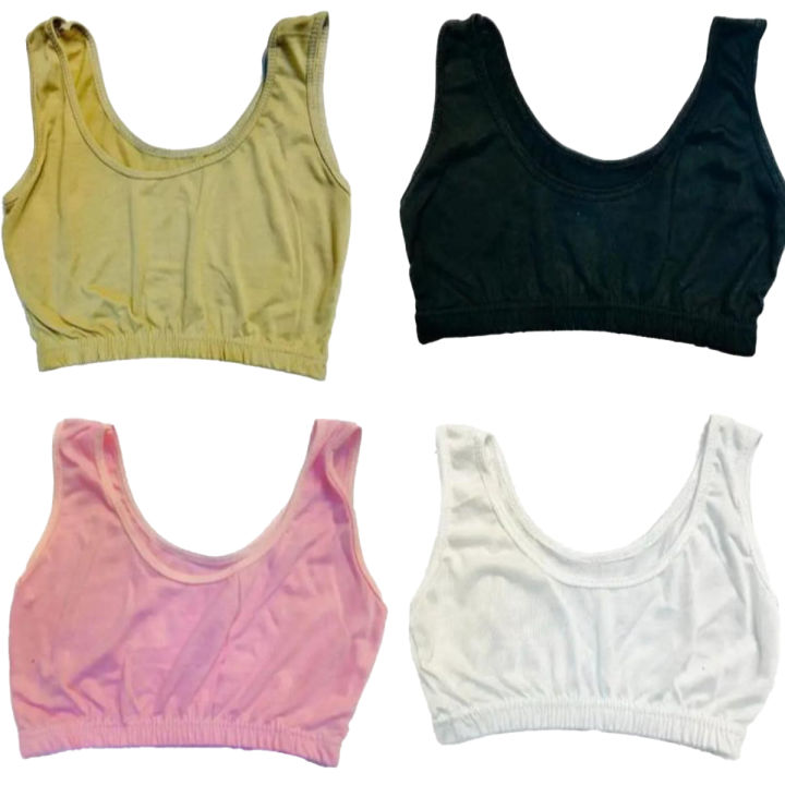 Pack of 4 Adjustable, Stretchable, Non-Padded 4 Bras & 4 Underwear for ...