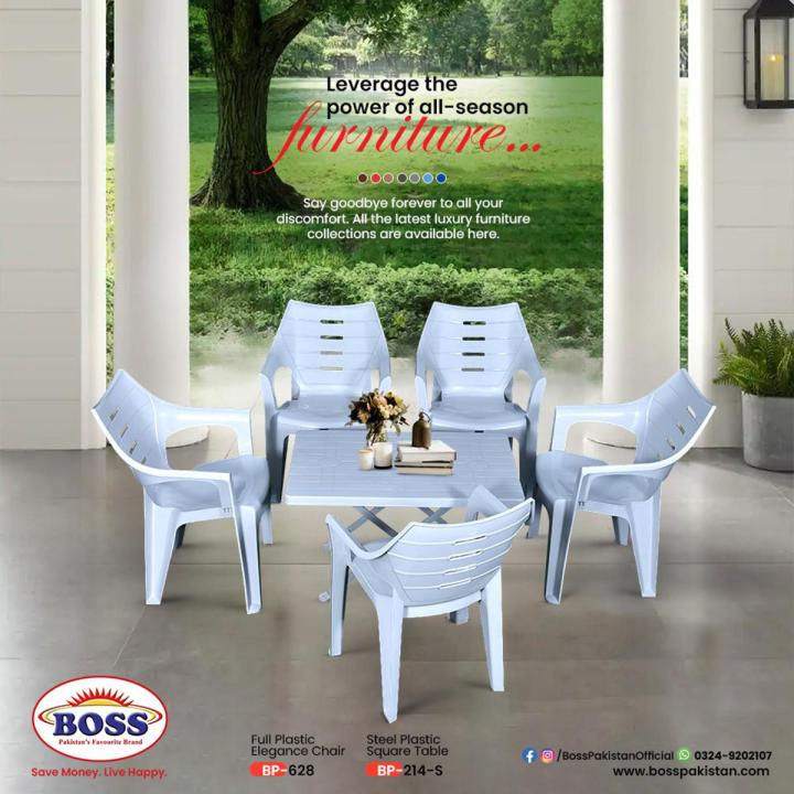 Boss Chair Set BP-628 Elegance Chair (Pack of 4) BP-214 Steel Plastic ...