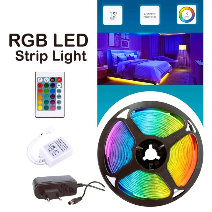 RGB Led Lights - LED Strip Lights - LED Lights for Bedroom - 15 Feet ...