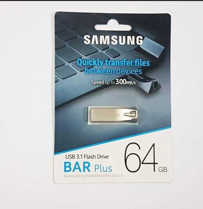 Samsung BAR Plus 64GB USB + Good Flash Drive Speed Memory Stick Metal ...