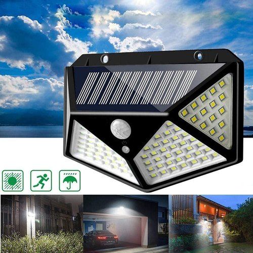 100 LED Solar Light IPR Motion Sensor Wall Light | Daraz.pk