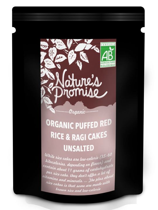 organic puffed red rice and ragi cakes unsalted 227g | Daraz.pk
