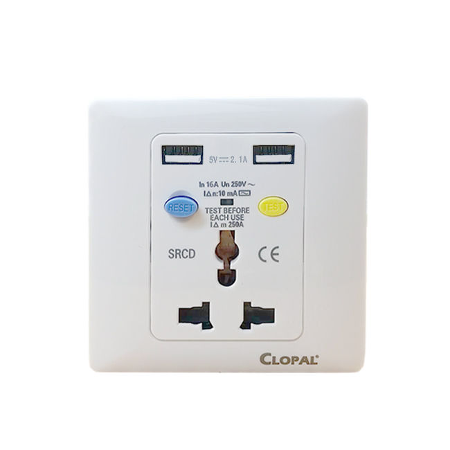 2X USB Port 2A, 5V Ground Fault Circuit Interrupter with USB port ...