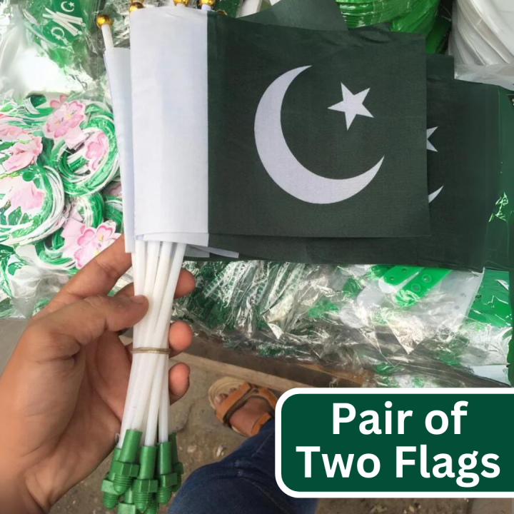 Pair of 2 Pakistani Flag for Bike - Pakistan Bike Handle Flag with ...