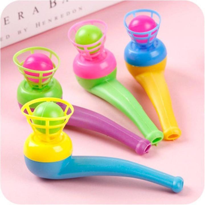 Floating Blow Pipe and Ball Toy, Balls Blowing Toys Classic Plastic ...