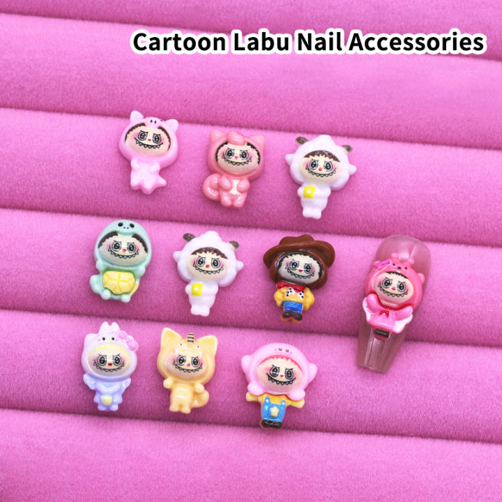 20Pcs Funny Cartoon Zodiac Labubu Resin Nail Charms Jewelry Cute 3d ...