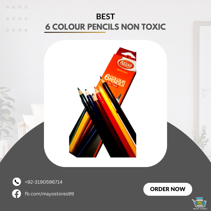 6 Colour Pencils Non Toxic.6 non-toxic color pencils for safe use ...