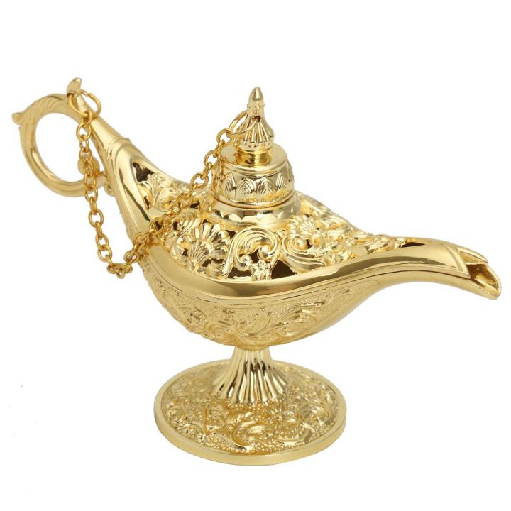 Gold Aladdin Magic Genie Light Lamp Pot Aladdin Lamp Stunning ...