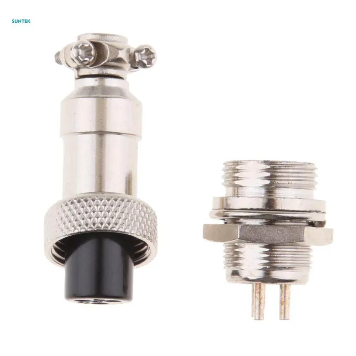 2xPair GX12 3Pins Waterproof Male Female Panel Metal Aviation Wire ...