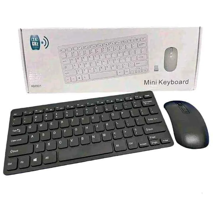 KM901 Keyboard Mouse Combo 2.4G78 Keys Mini Keyboard and Mouse Set Portable Office Combo Mini ...