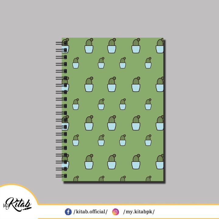 MyKitab - Girl Green Cactus Spiral NoteBook A5 & A4 150 pages|Notebook ...