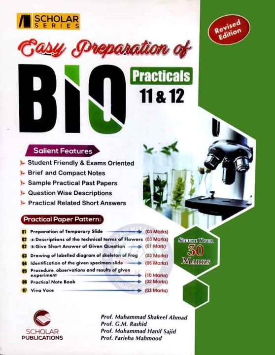 Scholar Easy Preparation of Bio Practicals 11 and 12 | Daraz.pk