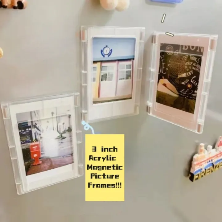 3-Inch Mini Photo Frame Magnet Design Transparent Magnetic Picture ...