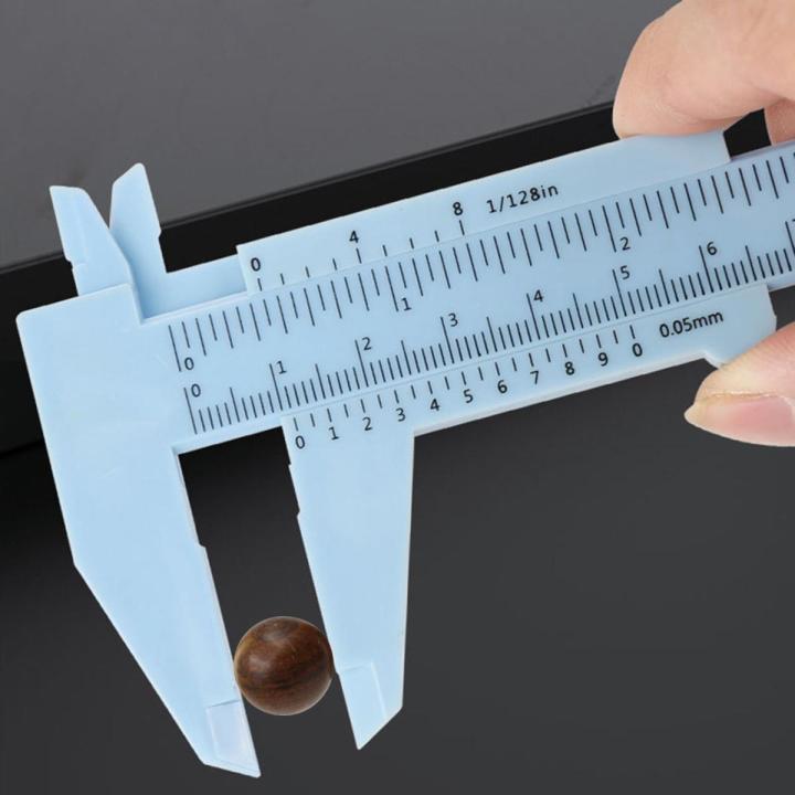 0-80mm Double Scale Vernier Caliper Gauge Sliding Measure Mini Plastic ...