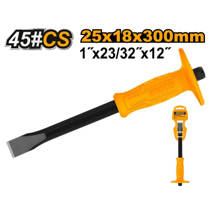 INGCO Cold Chisel with Unique Grip – 25x18x300mm Heavy-Duty Drop Forged ...