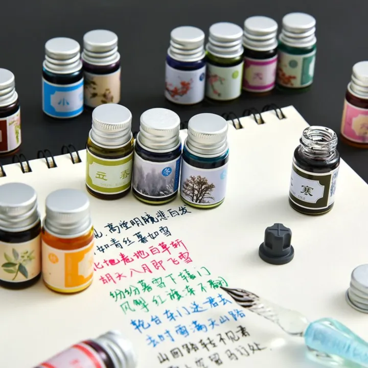 24 Colors 7ML Color Refilling Inks Painting Graffiti Carbon-free Ink Writing Refilling Fountain ...