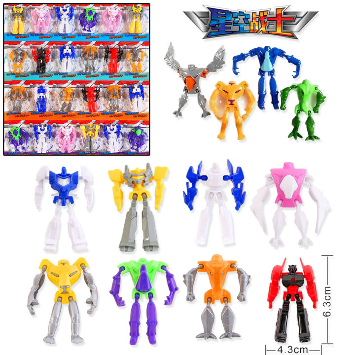 Pack of 12 Pcs Set - Transformer Cartoon Action Figure Moveable Mini ...