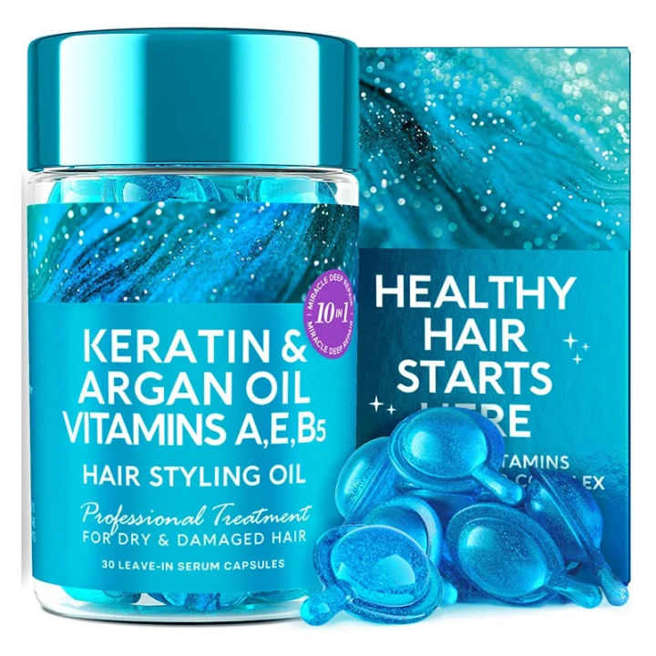Hair Vitamin Capsule Keratin Oil Hair Repair Curly Hair Damage Hair Oil ...