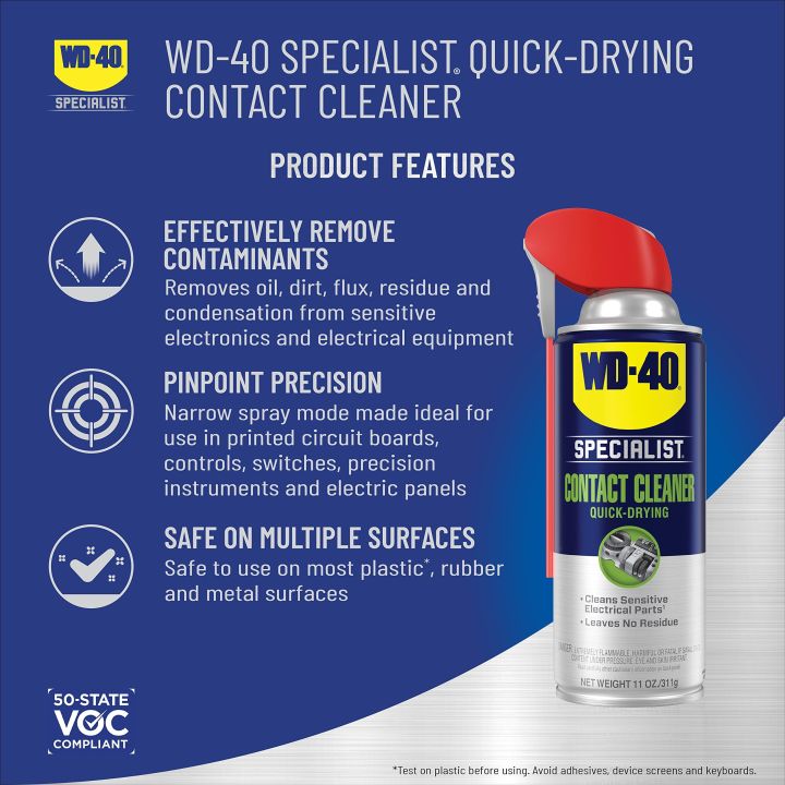 Contact Cleaner WD 40 | 400ml | Made in UK - Drive Out Dirt, Dust & Oil ...