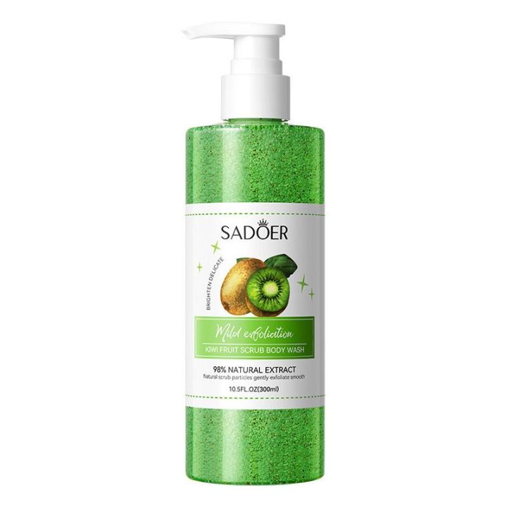 SADOER Kiwi Fruit Scrub Skin Hydrating Body Wash Exfoliating Lightening Whitening Shower Gel ...
