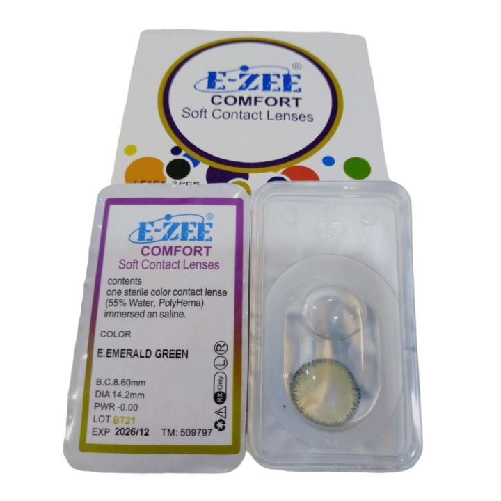 EZEE COMFORT CONTACT LENS SHADE EMERALD GREEN SOFT NATURAL WITH ...
