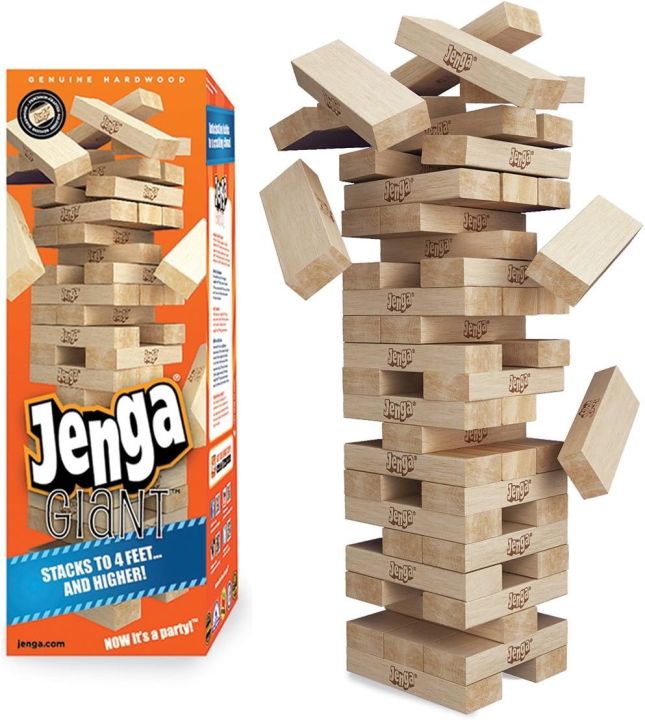 Classic Jenga By The Toys Mart 48 Blocks Wooden Stacking Tower Board ...