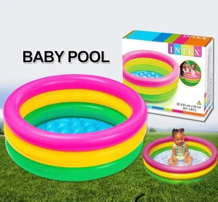 "INTEX 57107 Sunset Glow Baby Pool | 24'' x 8.5'' Inflatable Kiddie ...