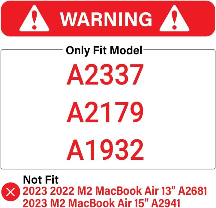 Hard Shell Case Cover For 13" Air A2337 A2179 A1932 Model Year - Black ...