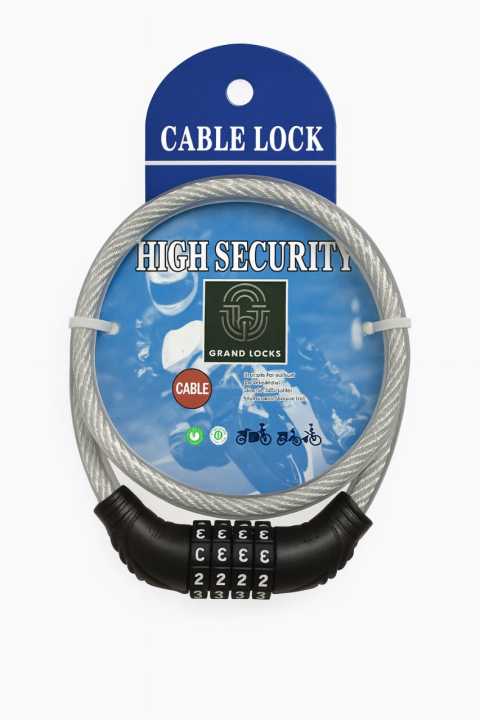 Grand Lock Portable Security 4-Digit Code Bike Lock(Diameter 8mm, Lenth ...