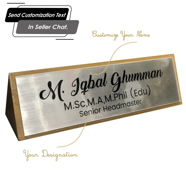 Solid Wooden Triangle Desk Name plate, Pure Wooden Plate, Name Plate ...