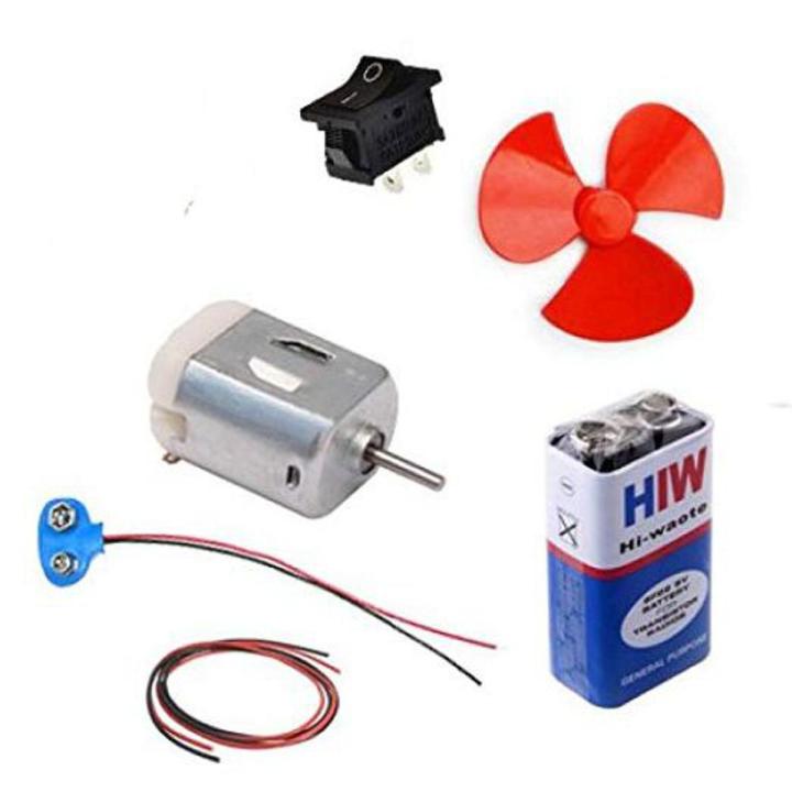 DC motor fan Set Electronic Science project Kit with Battery | Daraz.pk